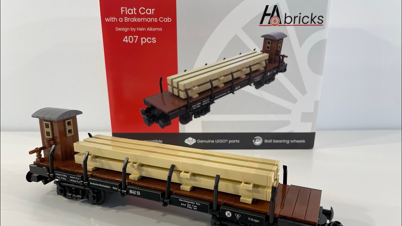 LEGO Trains - HA Bricks Flat Car Set Review - YouTube