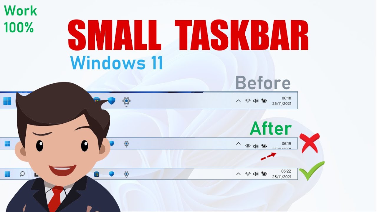 2 Cara memperkecil Taskbar Windows 11, SMALL TASKBAR - YouTube