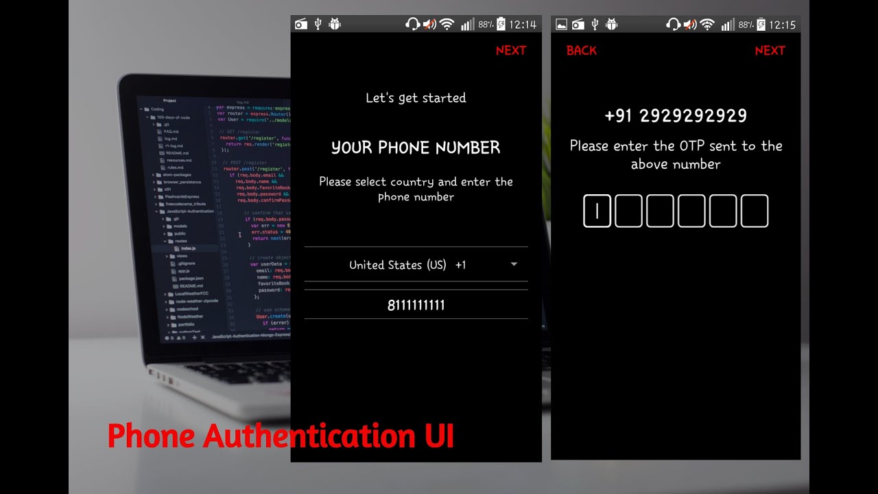 Phone number Authentication UI in android studio - YouTube