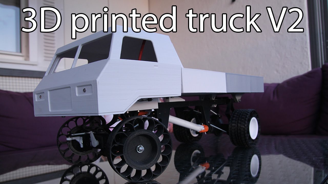 3D printed RC truck V2: Liftable flatbed - YouTube