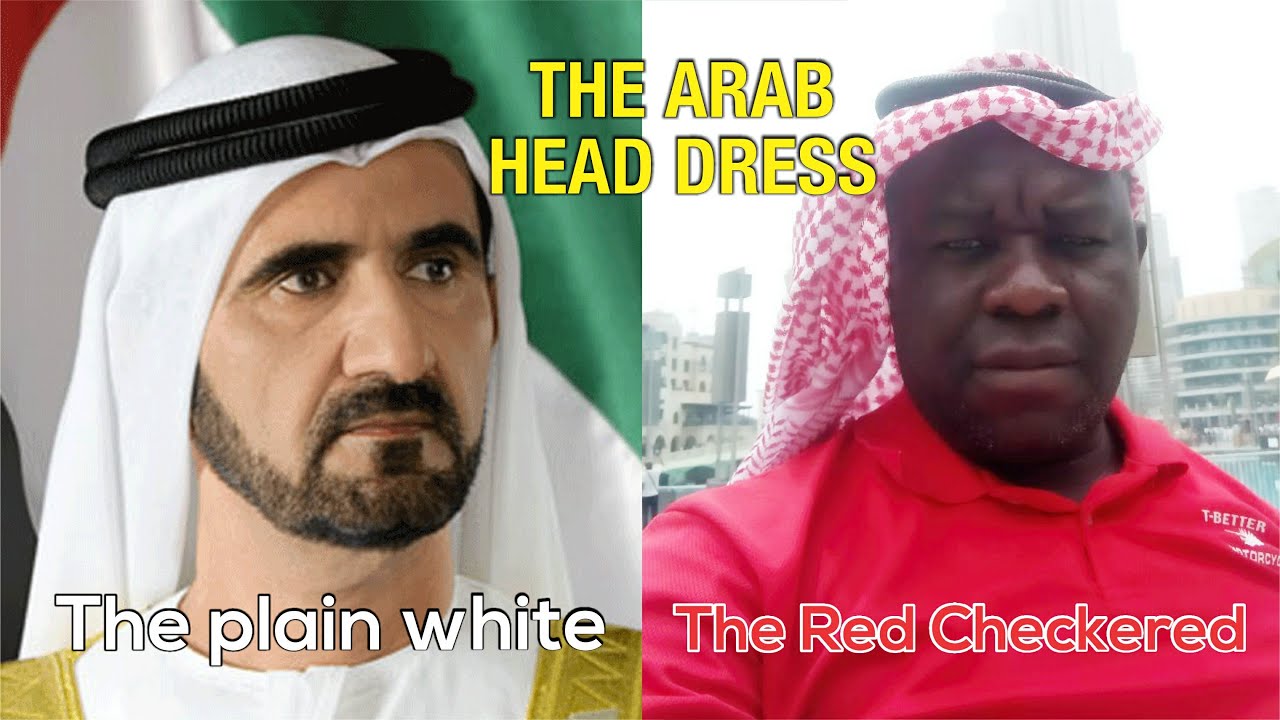 The plain white and red checkered Arab head dress. - YouTube