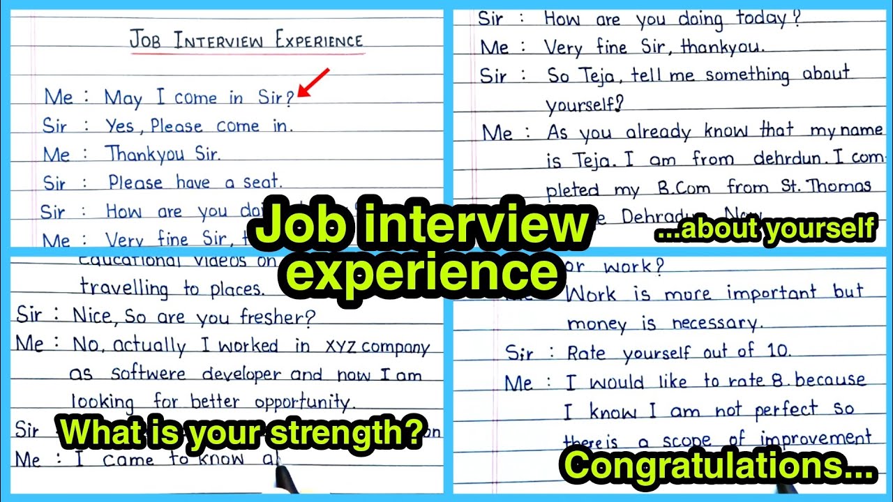 Job interview Experience | Job interview Conversation in English | Job ...
