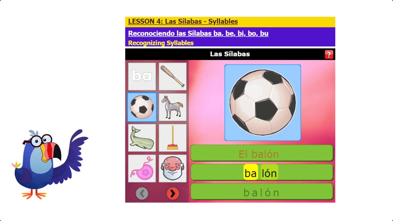 OnlineFreeSpanish - Las sílabas - ba - syllables lesson - ba - YouTube