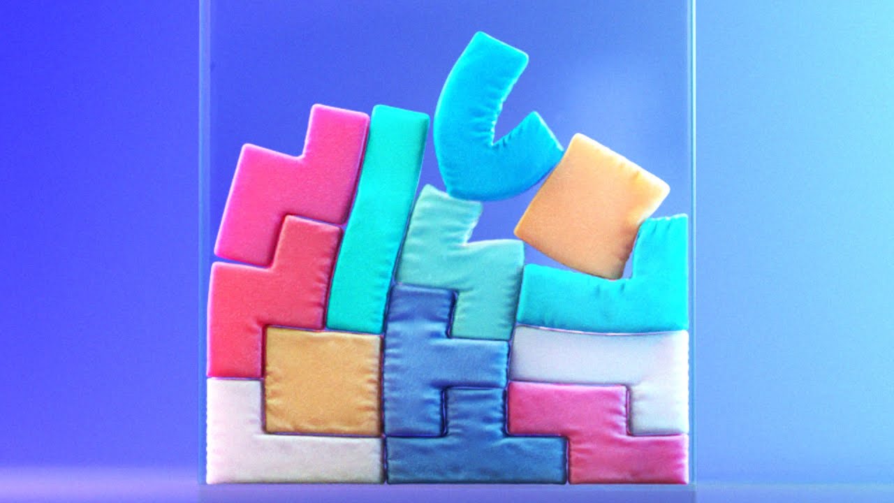 Softbody Tetris with Jello Inside | Satisfying Simulation - YouTube