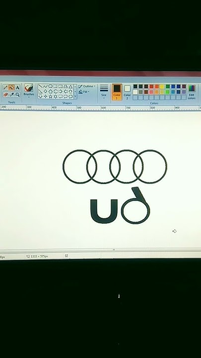 How to draw Audi logo in computer using Ms paint Audi car logodrawing#audi#logo#short#video# ...