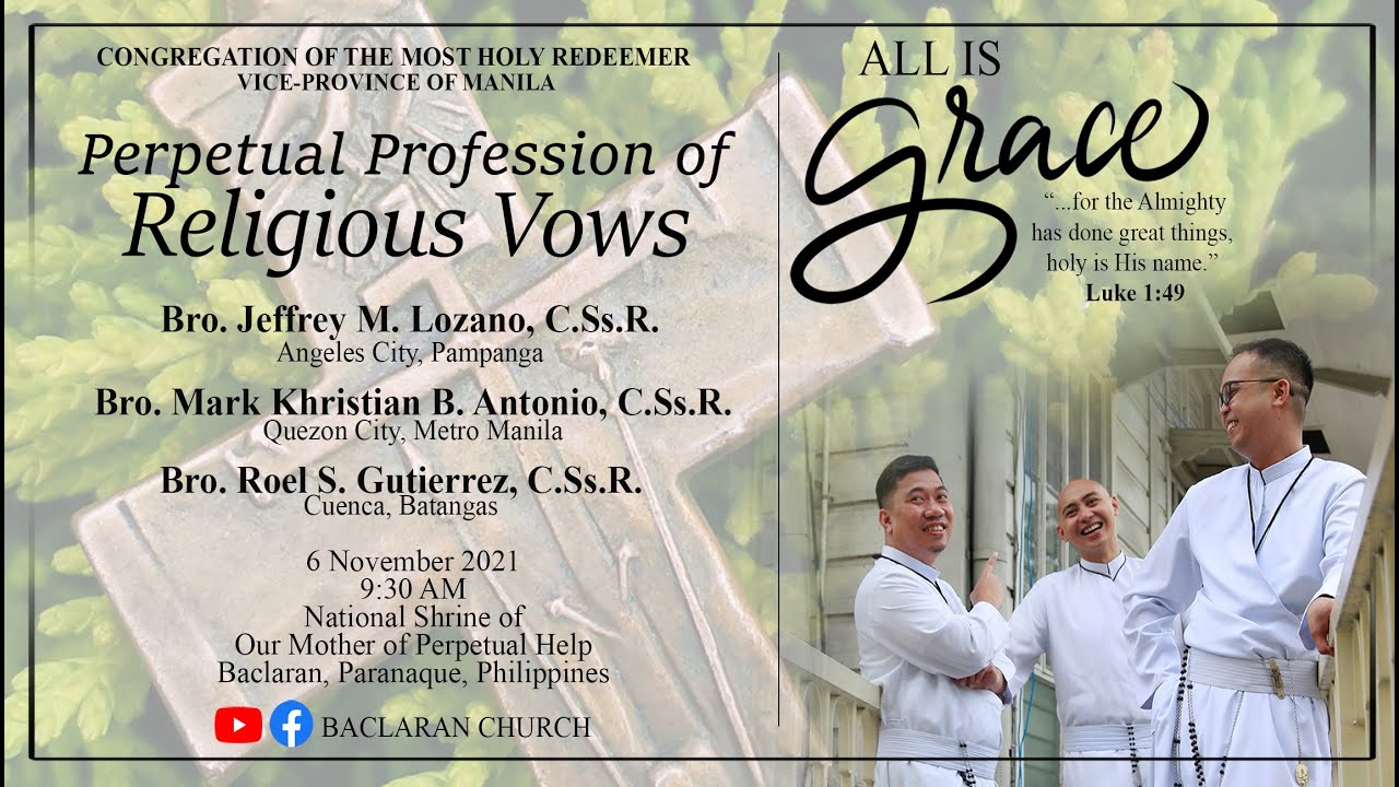 Baclaran Church Live Mass: Perpetual Profession of Religious Vows - YouTube
