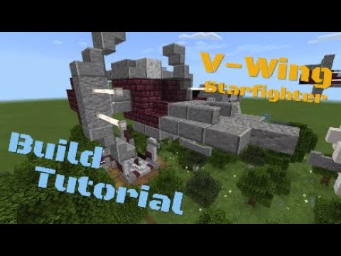 Minecraft Clone Wars V-Wing Build Tutorial! (survival friendly) - YouTube