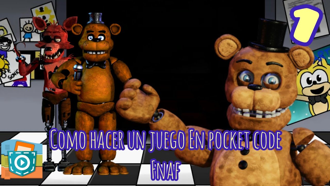 Como HACER UN FANGAME DE FNAF EN POCKET CODE| menu oficina - YouTube