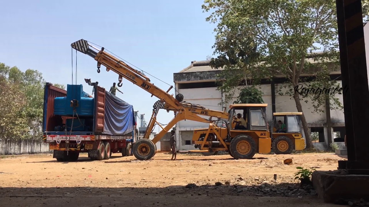 Unloading Boom lift from the container | Time Lapse | Iphone | HD - YouTube
