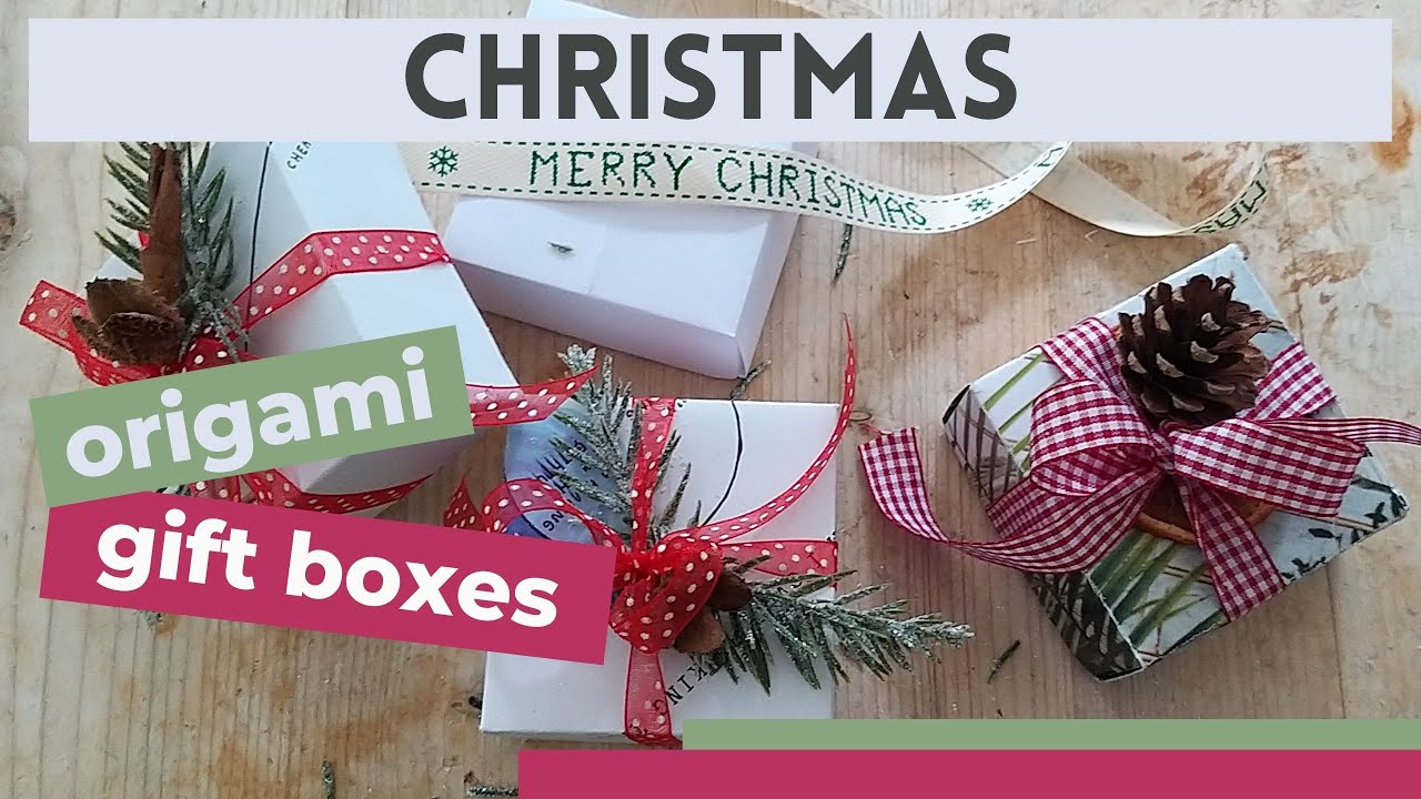 Christmas origami gift boxes - YouTube