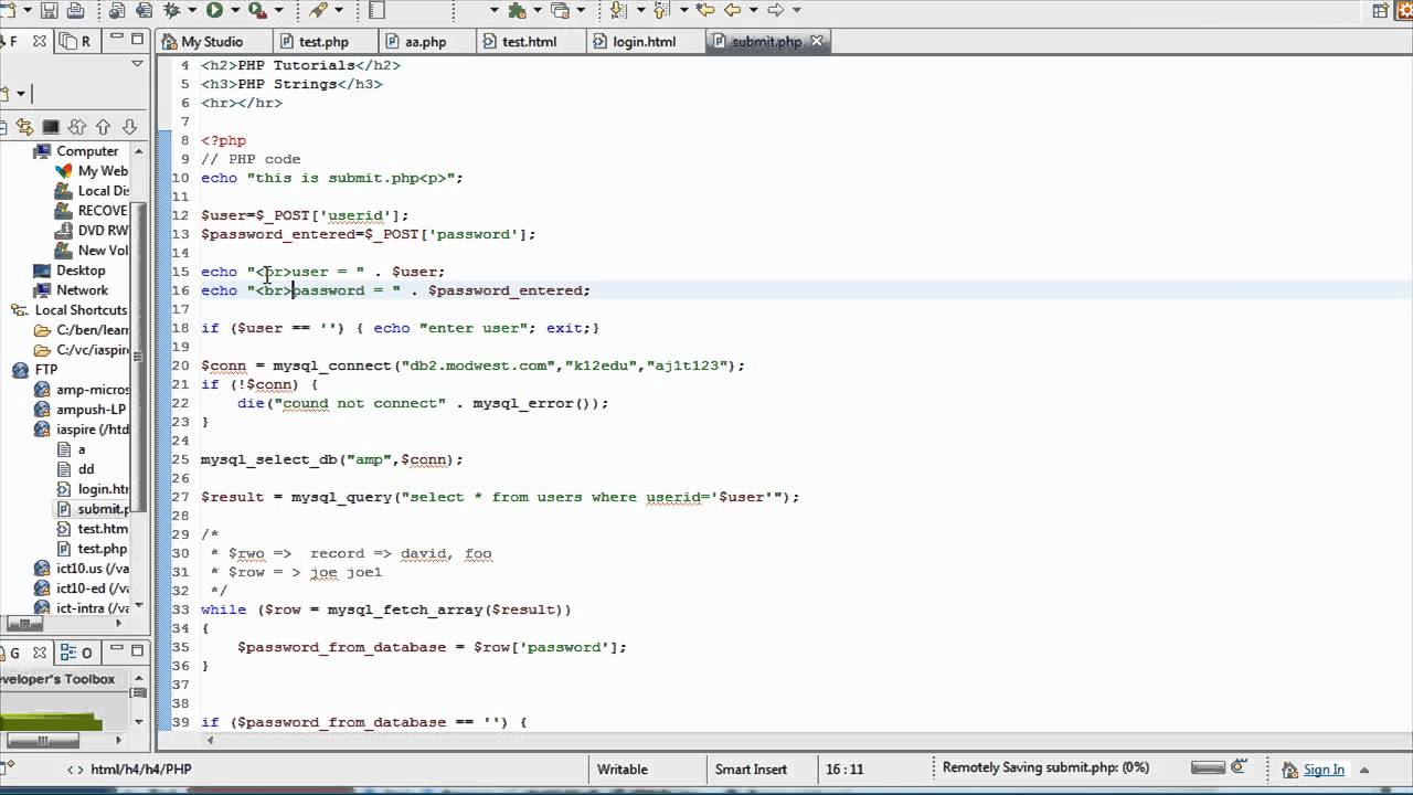100 php tutorials - part 8 - login validation part2 - YouTube