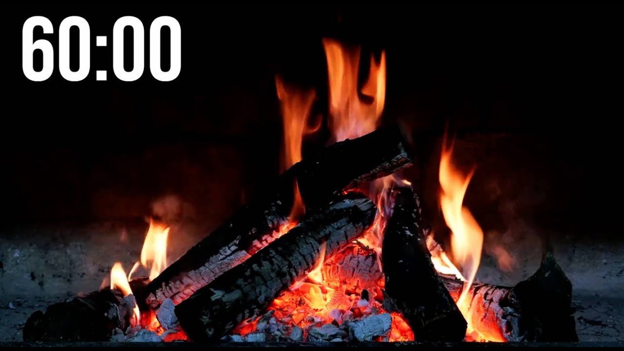60 MINUTE TIMER: NO MUSIC with ALARM | CALMING CAMPFIRE - YouTube