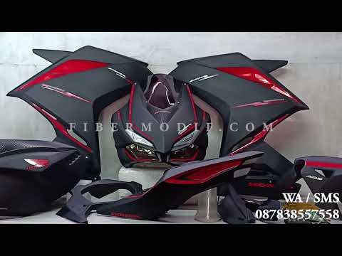 Fullset Fairing CBR150R K45G model CBR250RR V2 - Black Red Matte n Minimal Carbon