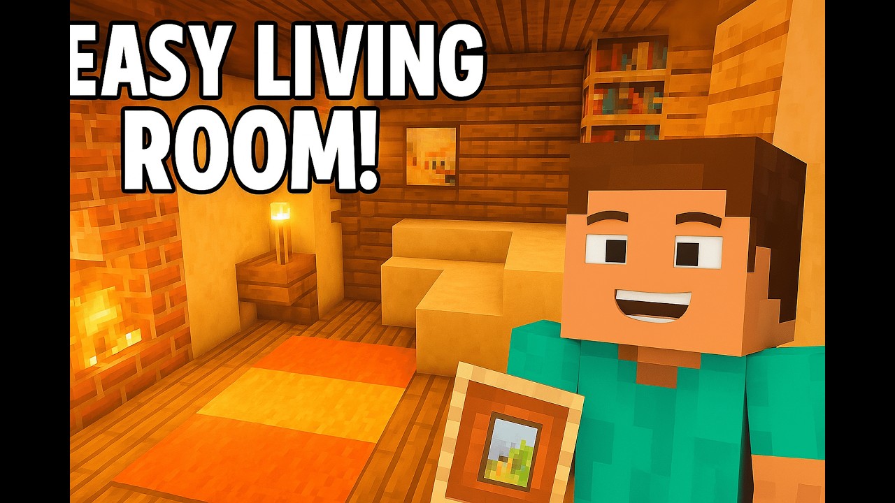 How to Build a Cozy Living Room in Minecraft | Easy Step-by-Step ...