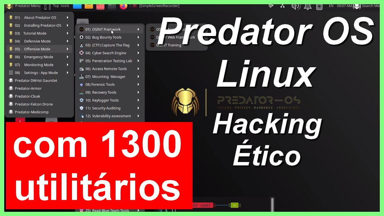 Predator OS Linux Ubuntu Hacking Ético com 1300 utilitários - YouTube