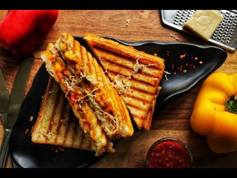 Schezwan Paneer Chilli Sandwich Recipe| How to make schezwan paneer ...