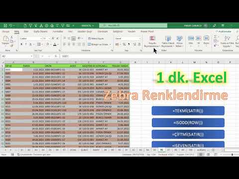 Excel 1 Dakika - Zebra Renklendirme