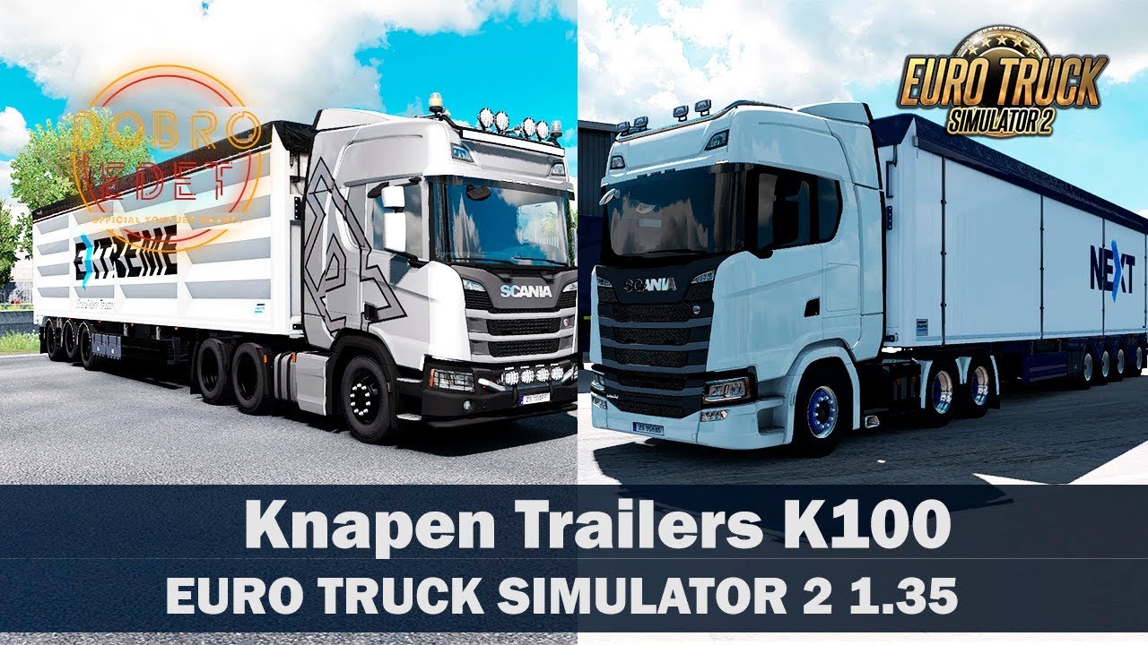 Обзор мода Knapen Trailers K100 ETS2 1.35 - YouTube