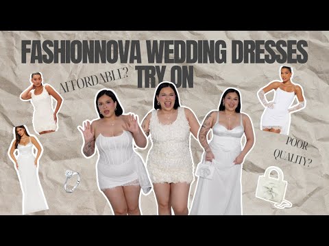 Trying on WEDDING dresses from Fashion Nova?!