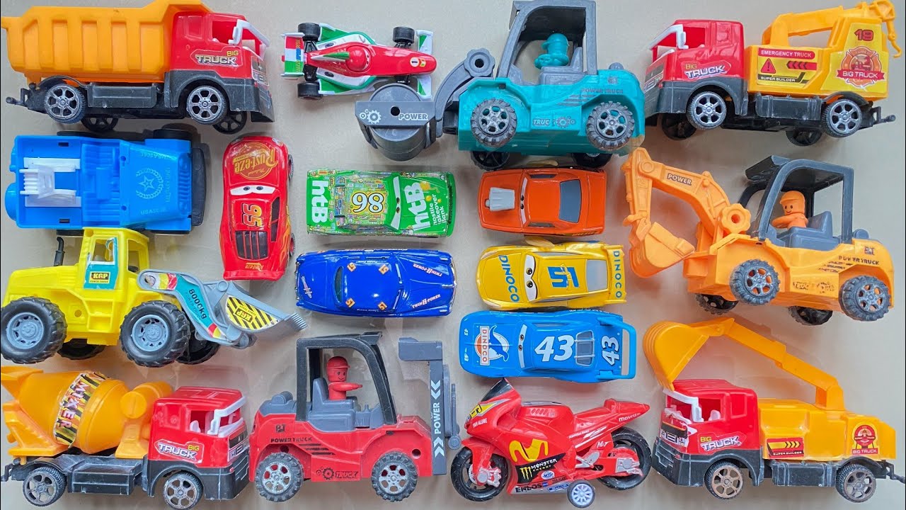 Mencari mainan Dam truk, Excavator, Lightning Mcqueen, Slender ...