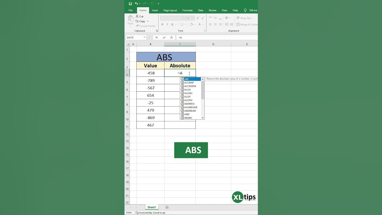 Excel Absolute Value: Exploring the ABS Function for Accurate Numerical ...