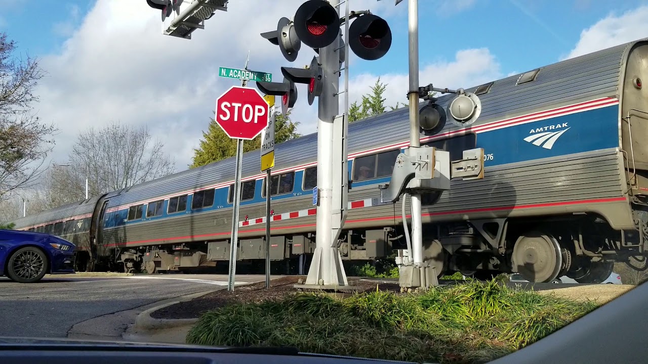 Amtrak Phase 2 Heritage Unit Departing Cary, NC - YouTube