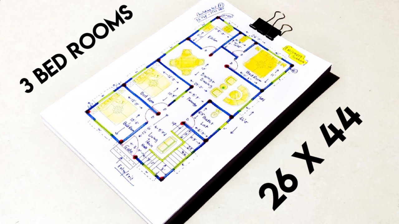 26 x 44 HOUSE DESIGN II 26 X 44 GHAR KA NAKSHA II 26 X 44 HOME DESIGN ...