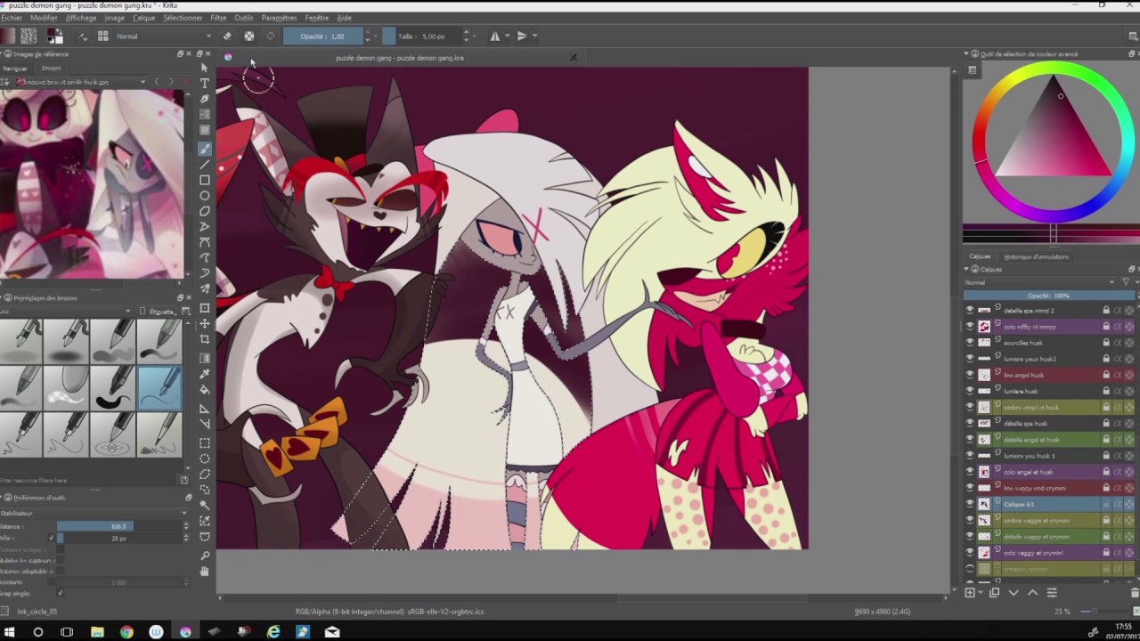 Speed Draw-before/after ( avant/après ) demon gang-Second part-Red ...