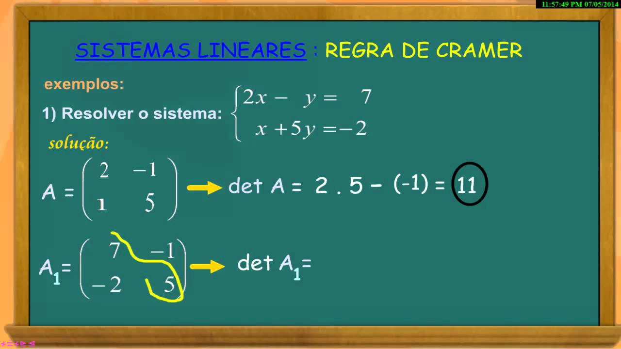 Regra De Cramer Exercícios - RETOEDU