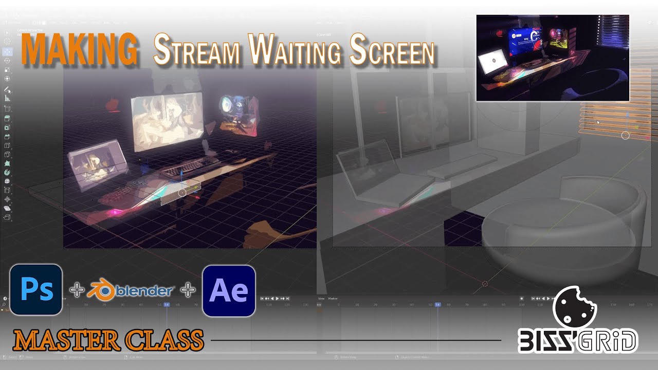 BizzGrid MasterClass 01 - Making Stream Waiting Screen (Anime Style ...