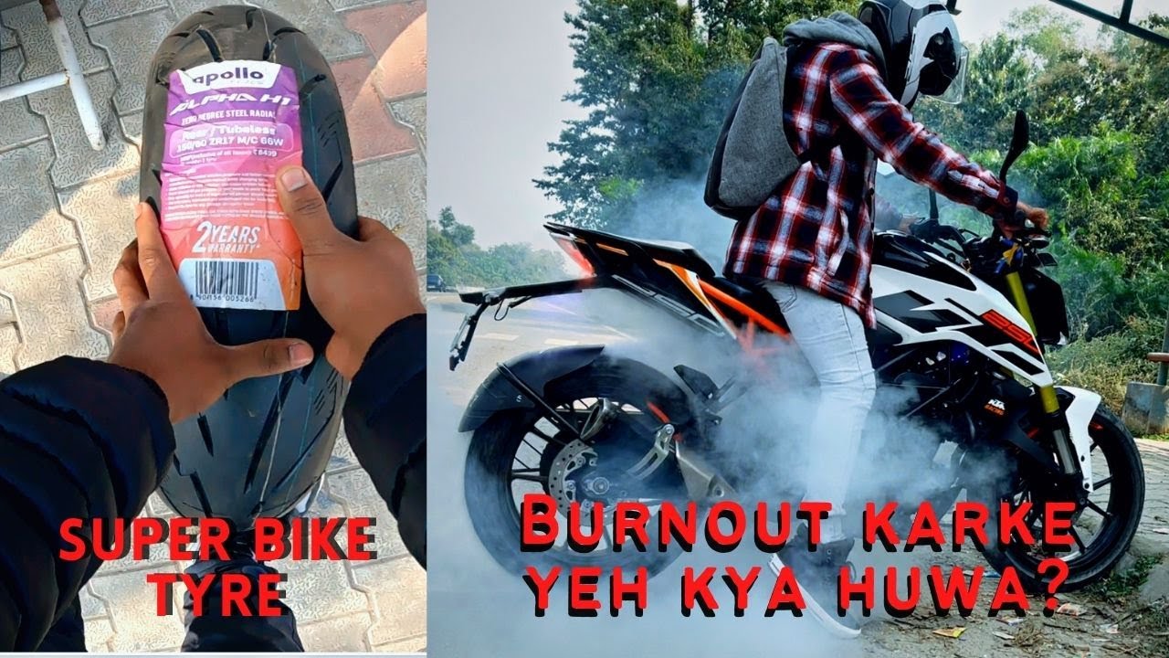 Apollo Alpha H1 | KTM Duke250 | Rear and Front Tyre Change🔥 ️ (India to ...