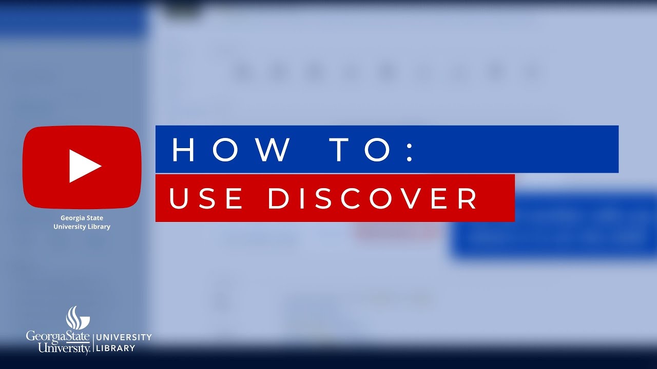 Discover tutorial - YouTube