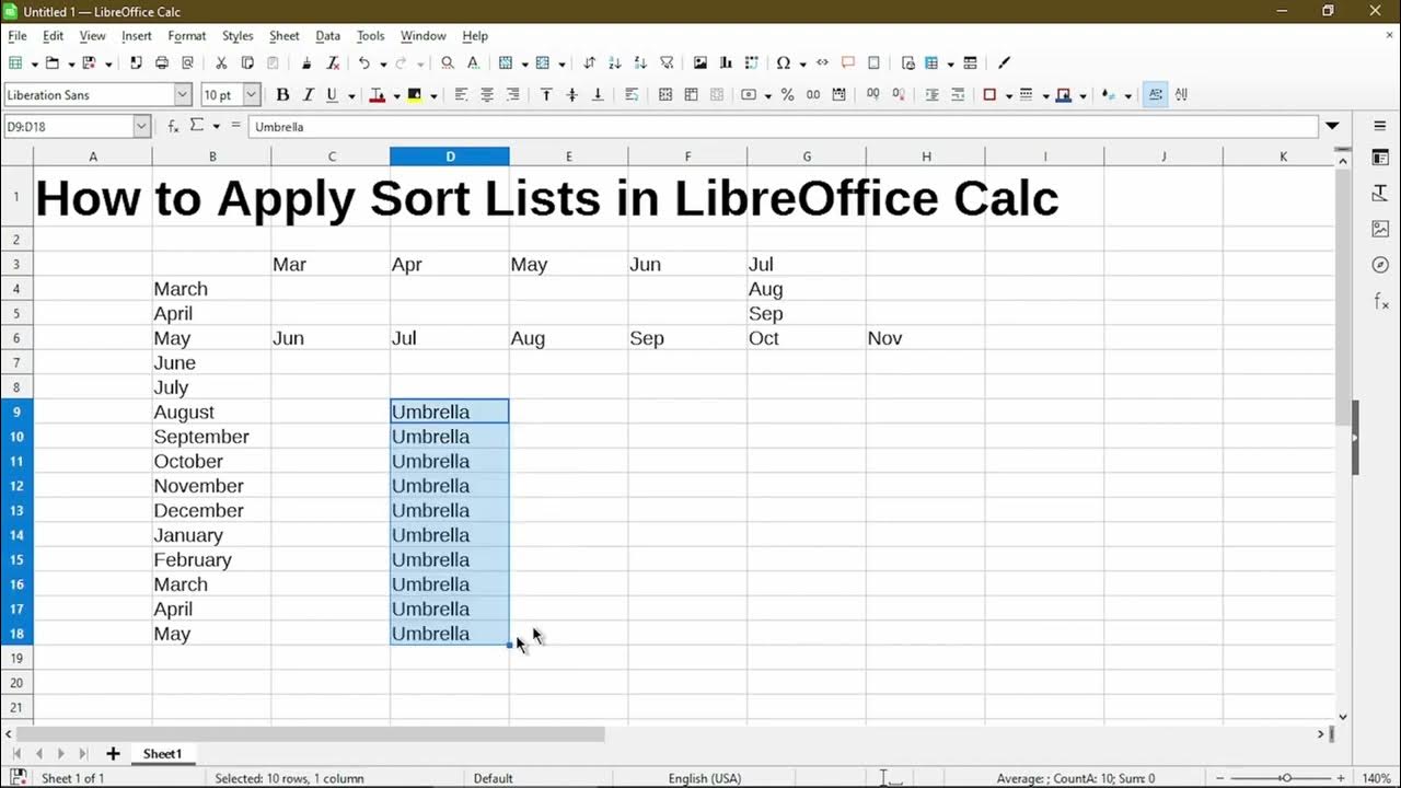 Populate Text Quickly (Using Sort Lists) in LibreOffice Calc - YouTube