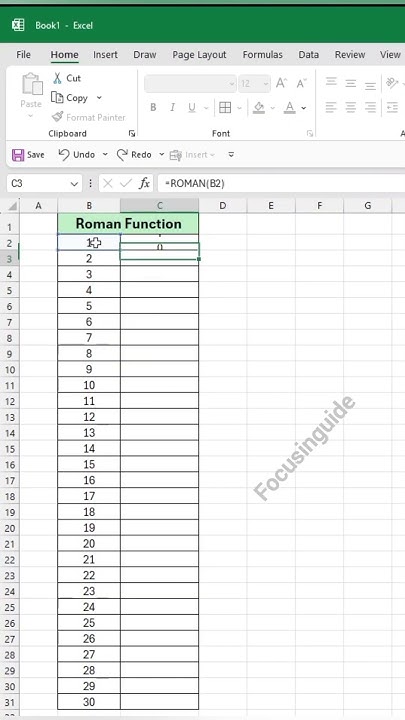 How to use roman function in excel tips and tricks #focusinguide #exceltips#tutorial #shorts ...