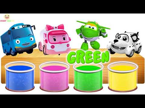 Vroomiz, Robocar Poli, Super Wings Learn Vehicles Bathing Fun Colors for Children