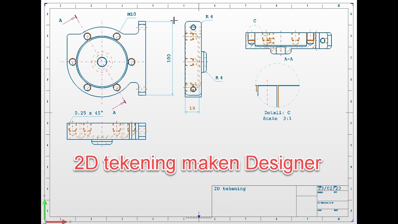 Aanmaken template en aanmaken 2d tekening DESIGNER - YouTube