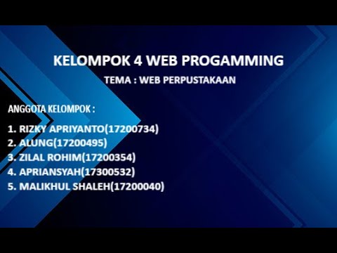 Project UAS WEB PROGRAMMING 1 (TEMA WEB PERPUSTAKAAN) - YouTube