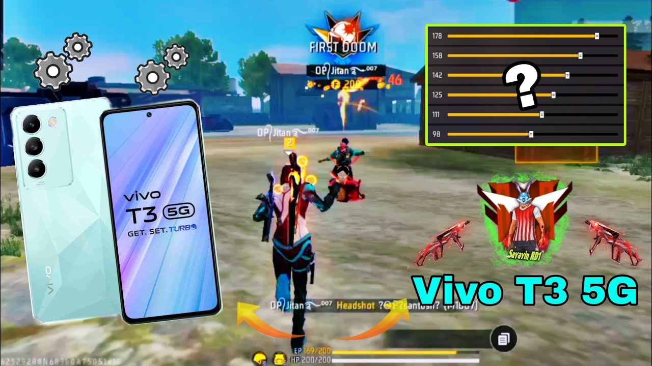 New Update Vivo T3 5G Free Fire Onetap Hadeshot Settings💪👑2025 Best ...