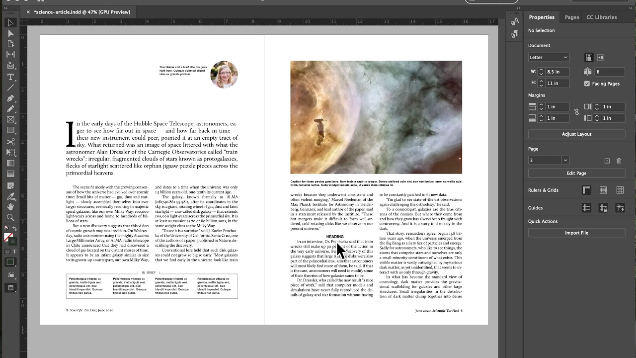 Course Research Journal in InDesign - Step 9 Tweak the Layout to Fit ...