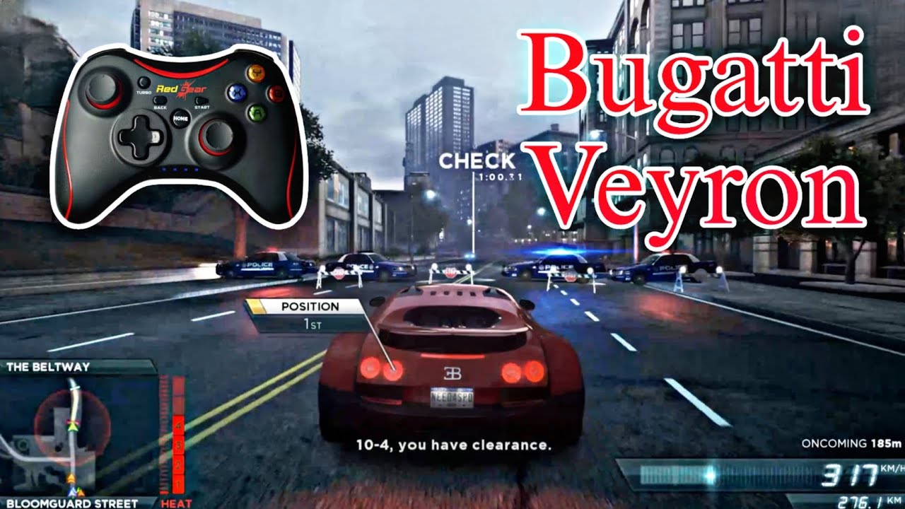 NFS MOST WANTED (2012) : The Power Of RedGear Controller || Bugatti ...