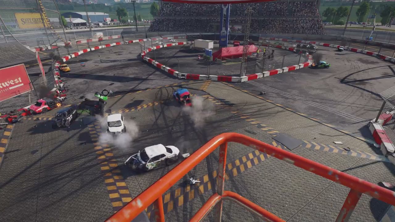 Wreckfest madman stadium Figure 8 spectator view - YouTube