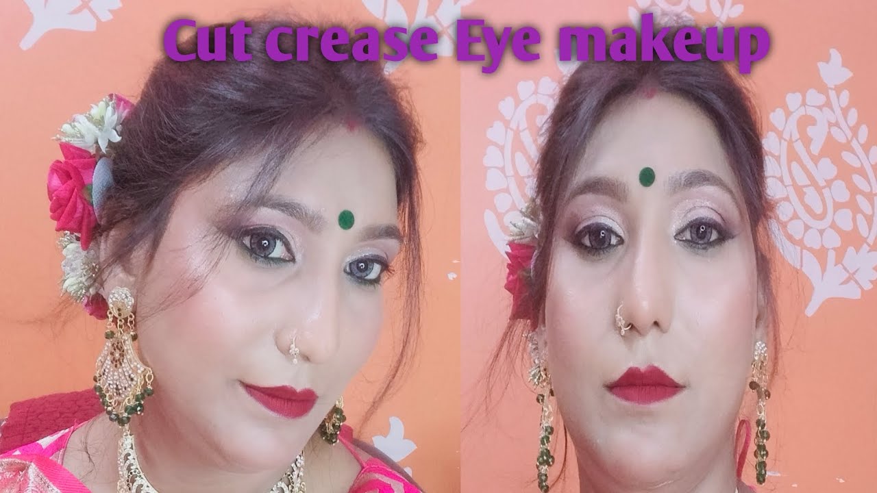 Easy Cut Crease Eye Makeup Tutorial,कट क्रीज लगाने का सबसे आसान तरीका ...
