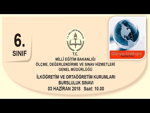 03 HAZİRAN 2018 / 6. SINIF / BURSLULUK SINAVI