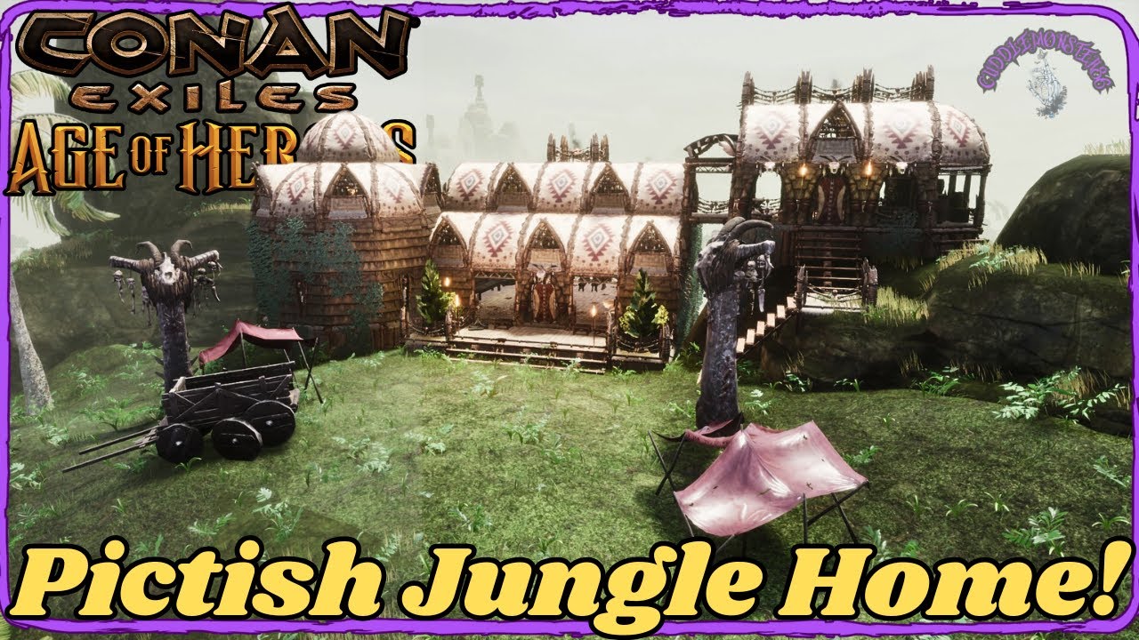 Pictish Jungle Home - Conan Exiles - NO Mods! - YouTube