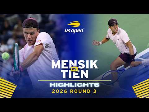 Jakub Mensik vs. Learner Tien Highlights | 2026 US Open Round 3