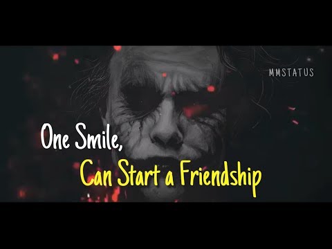 Joker one smile can start a friendship WhatsApp status // joker full attitude WhatsApp status
