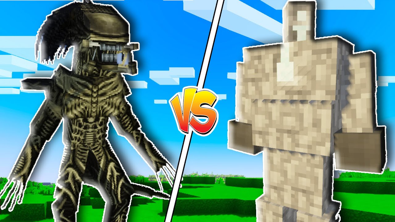 PREDALIEN VS COLOSSAL STONE GOLEM | Minecraft MOB BATTLE | AVSP MOD VS ...