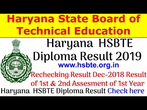 Haryana HSBTE Result 2019 2nd, 4th, 6th Sem Poly (polytechnic) Diploma ...