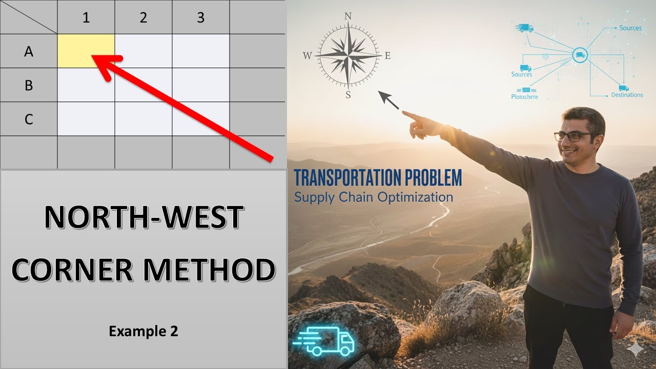 Northwest Corner Method | Transportation Problem （Example 02）| شرح خطوة ...