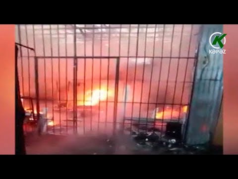 Qazaxda mərkəzi bazarda yanğın olub
